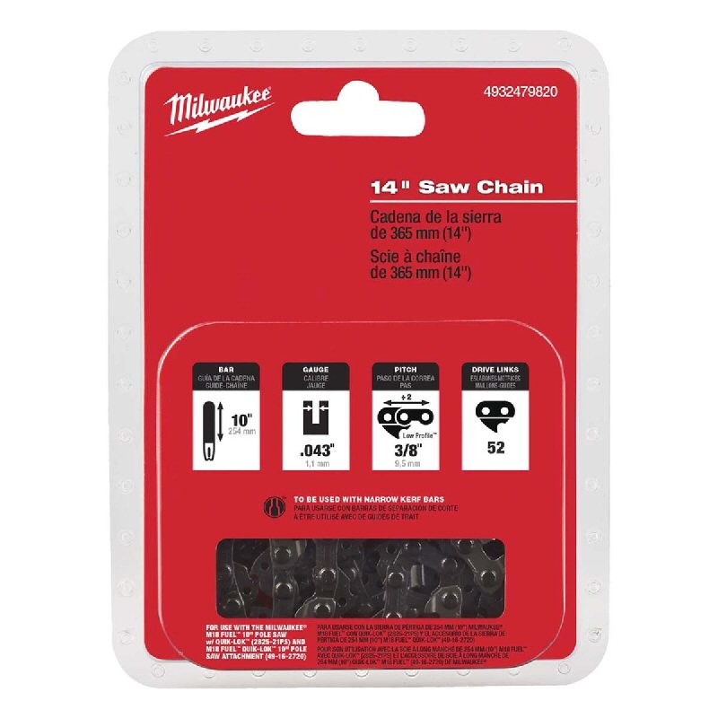 Milwaukee 4932479820 Chainsaw Chain 35cms x 1.1mm Power Tools UK