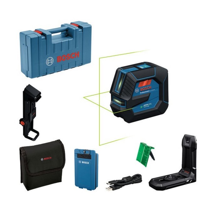 Bosch GLL20-22G + BA3.7V Cross Line Laser Green 2 Line Power Tools UK